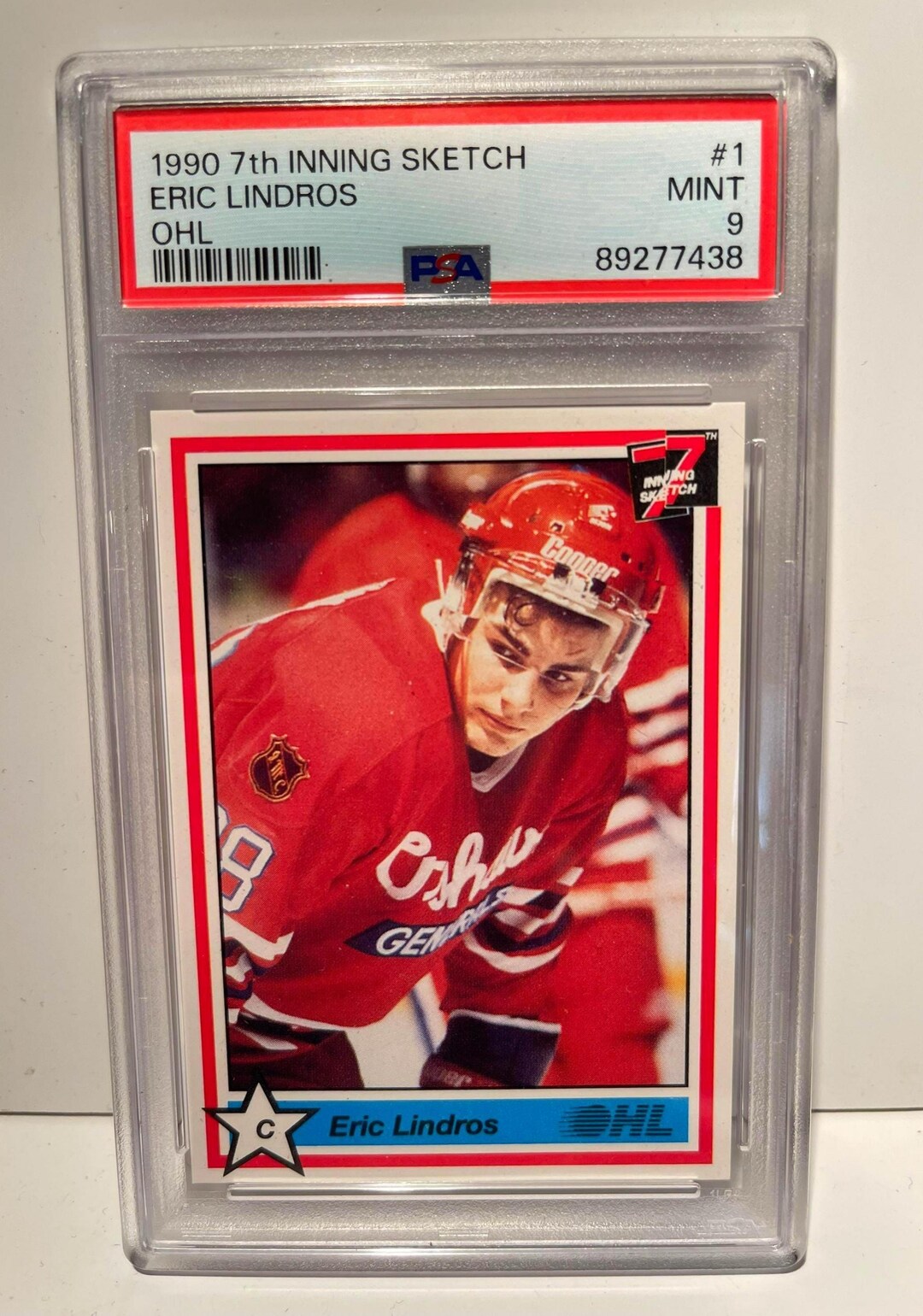 Eric Lindros 1990 7th Inning Sketch #1 Psa 9 Mint OHL Rookie Card ...
