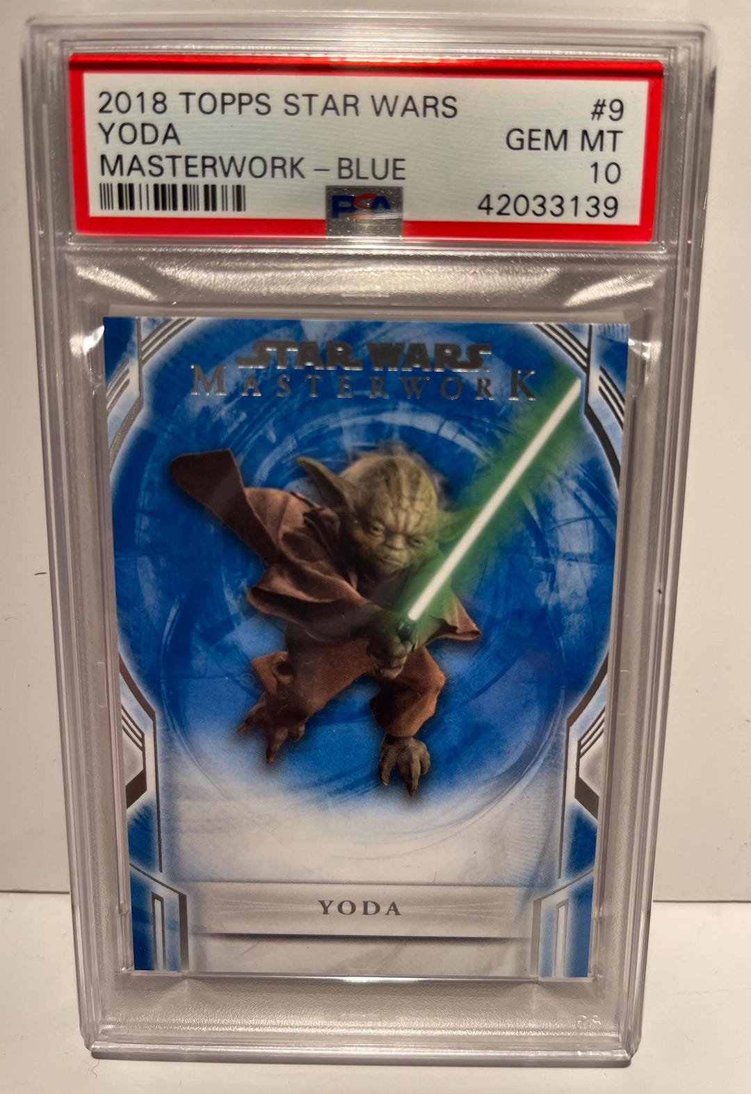 Yoda 2018 Topps Star Wars Masterwork Blue PSA 10 Gem Mint - Graded ...