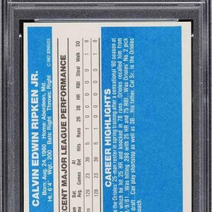 1982 Donruss Cal Ripken Jr. #405 PSA 8 - Graded & Authenticated ...