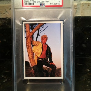 Billy Idol 1987 Panini Smash Hits Oversized Sticker Graded Encased ...