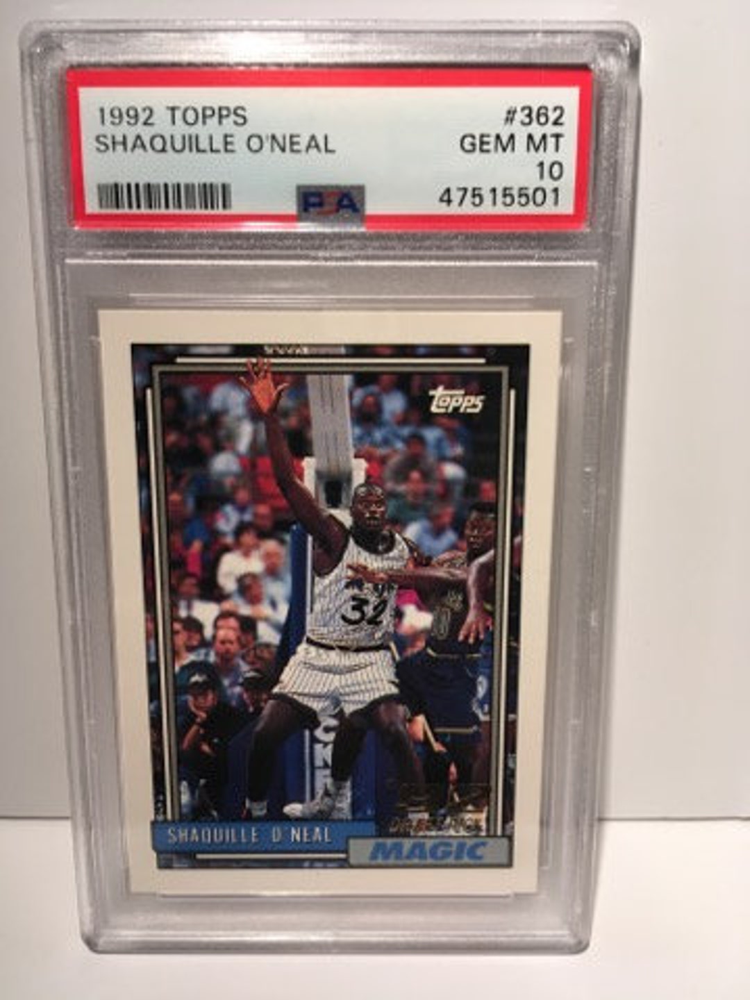 Shaquille O'neal Rookie Card 1992 Topps Gem Mint PSA 10 Graded Encased ...