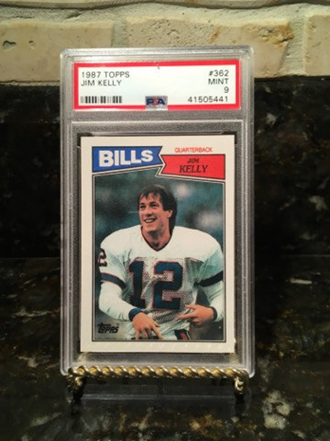 1987 Topps Jim Kelly Rookie Card RC Mint PSA 9 Graded, Encased ...