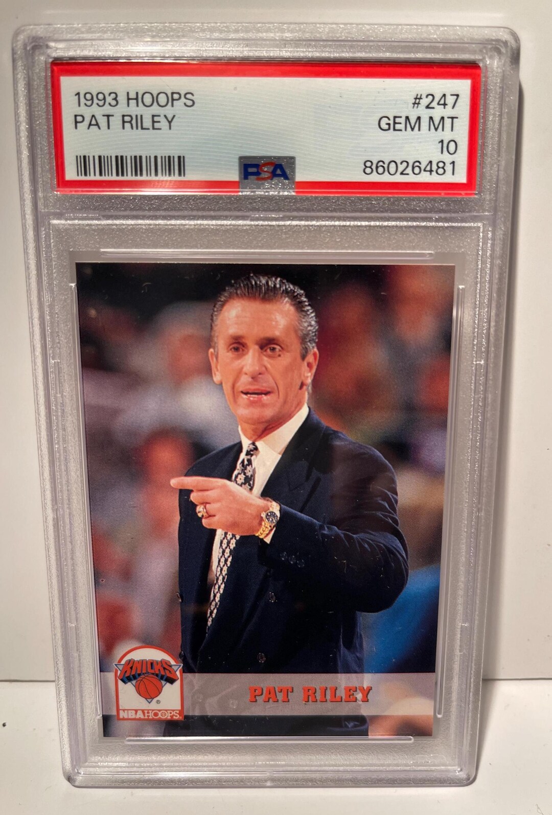 Pat Riley 1993 Hoops Knicks PSA 10 GEM MINT Pop 5 Encased Graded - Etsy