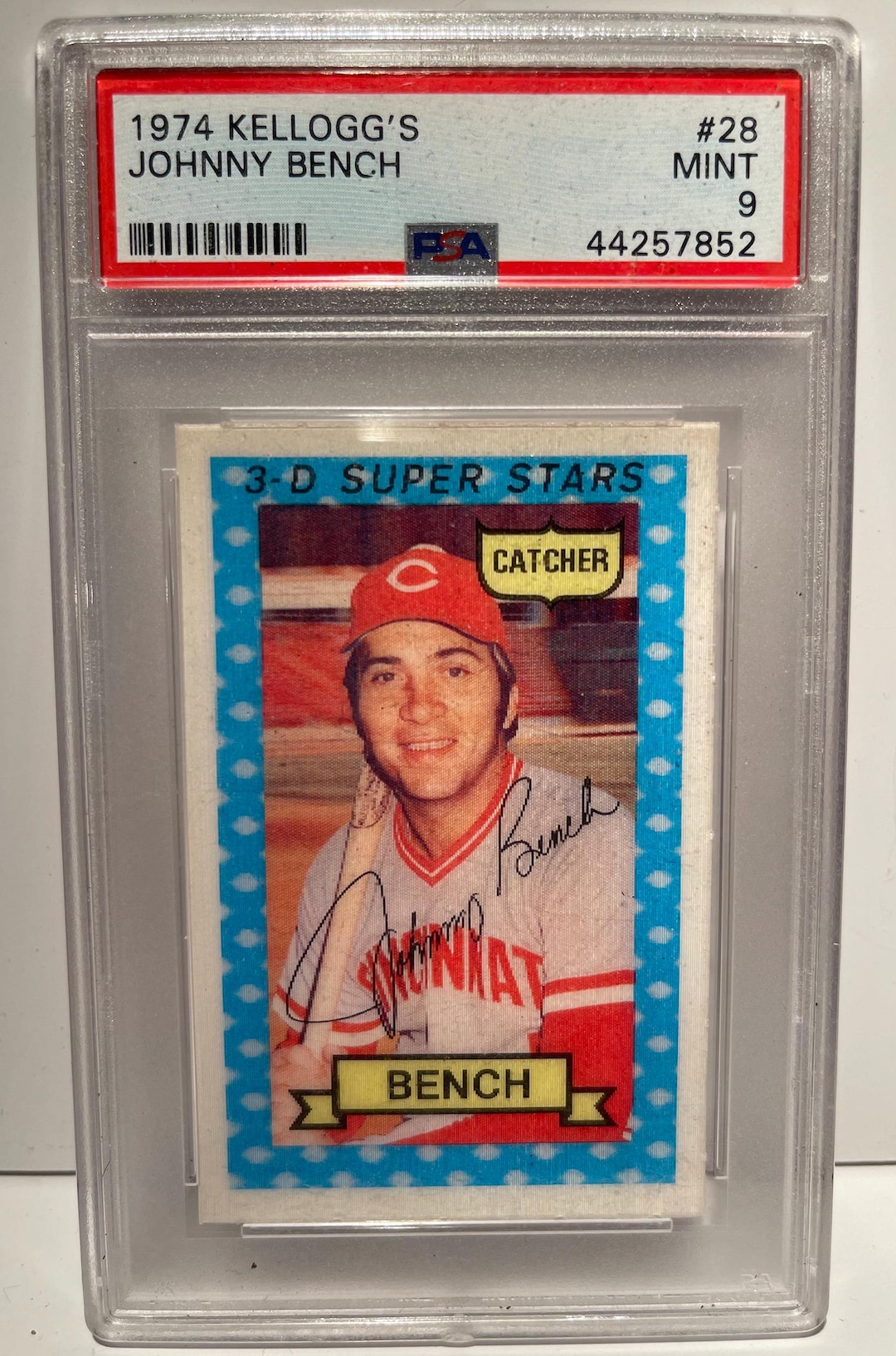 1974 Kellogg's #28 Johnny Bench PSA 9 Vintage Card - Graded/encased ...
