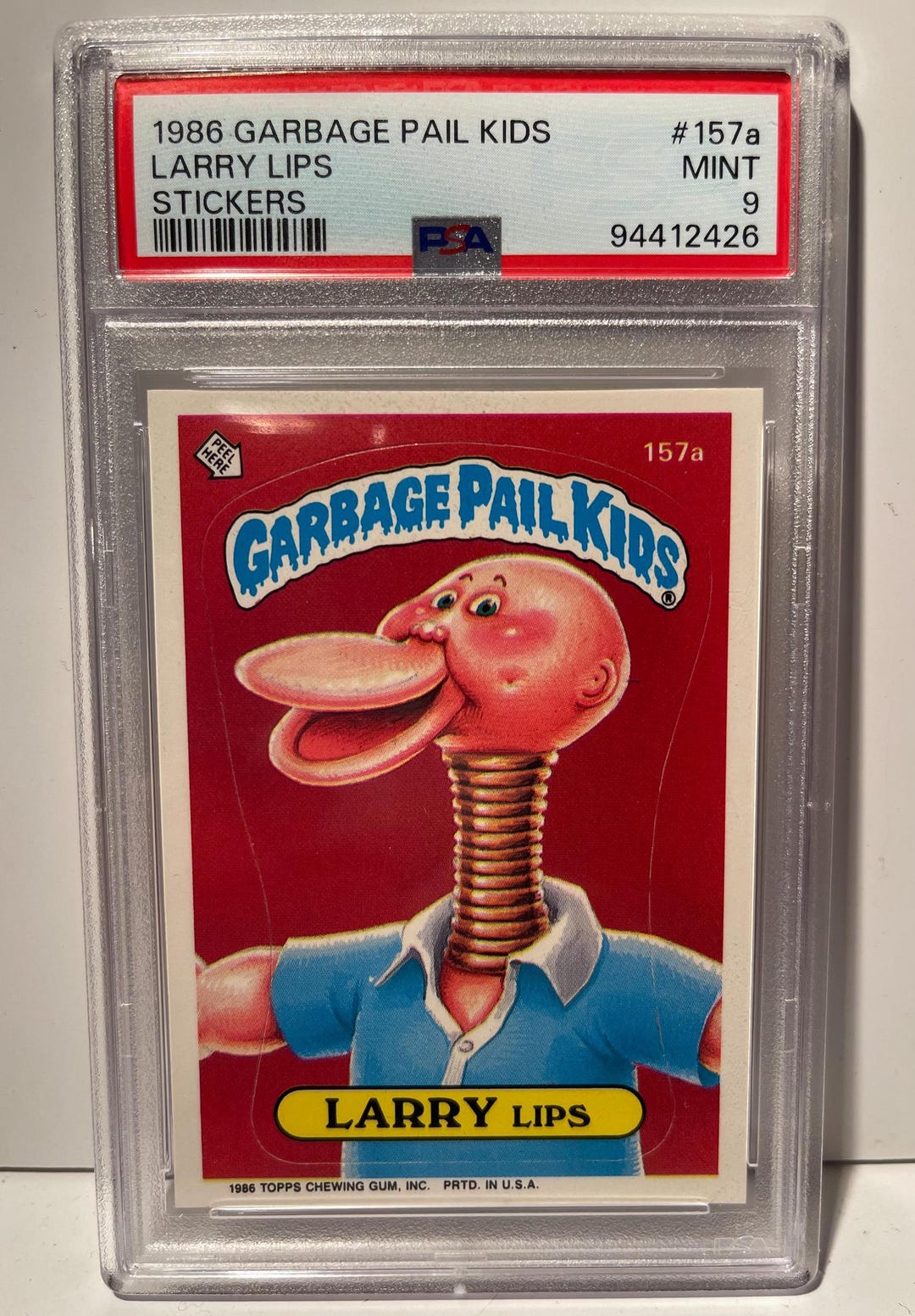 1986 Garbage Pail Kids Stickers Larry Lips PSA 9 Mint Vintage Sticker ...