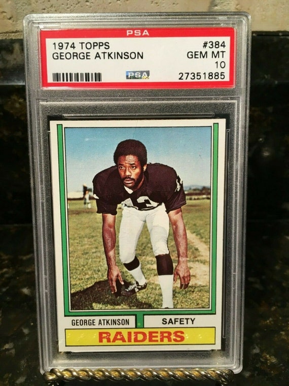 1974 Topps Football 384 George Atkinson Oakland Raiders PSA | Etsy