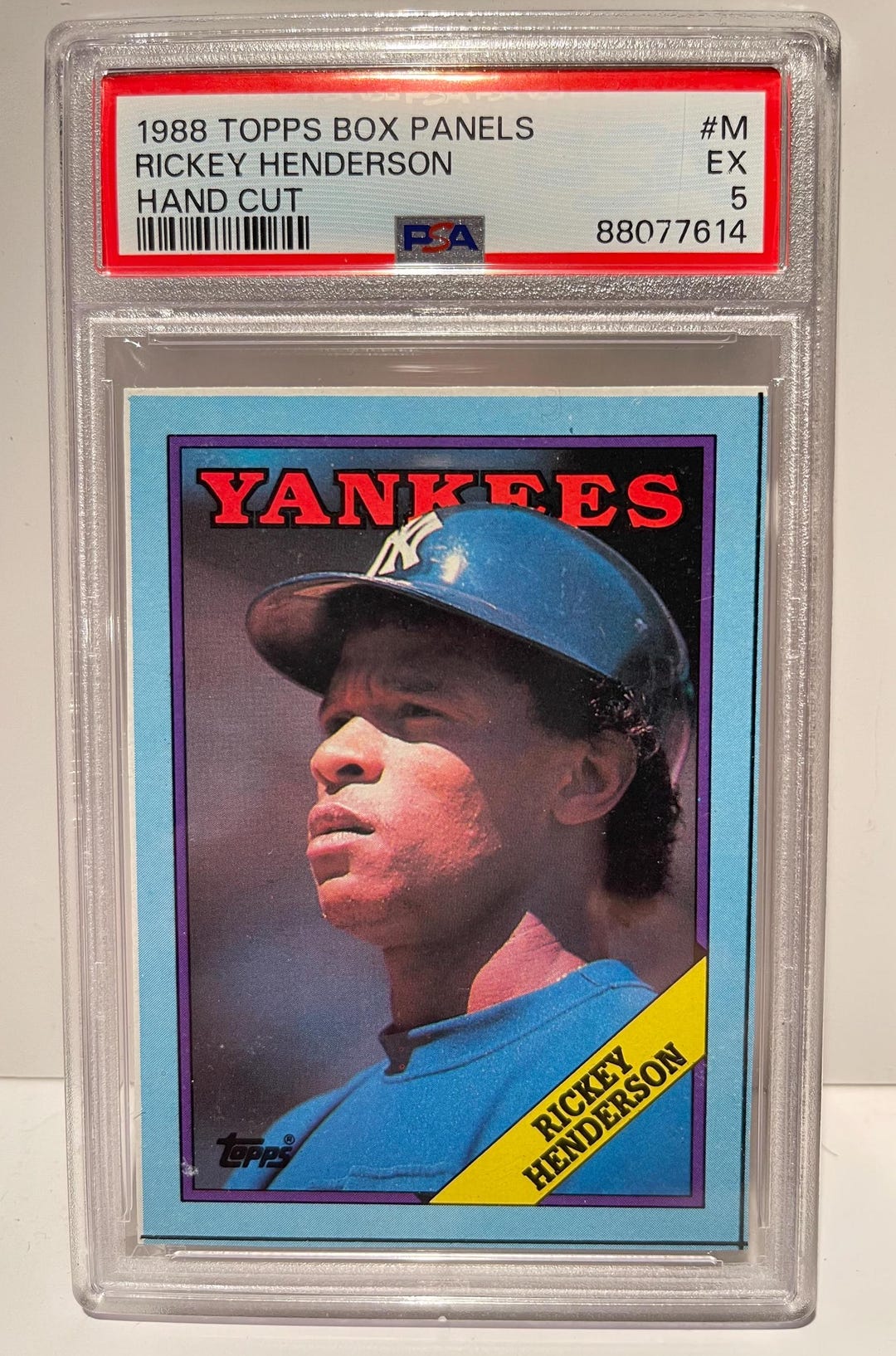 1988 Topps Box Panels Rickey Henderson Graded PSA 5 Rare Graded Encased ...