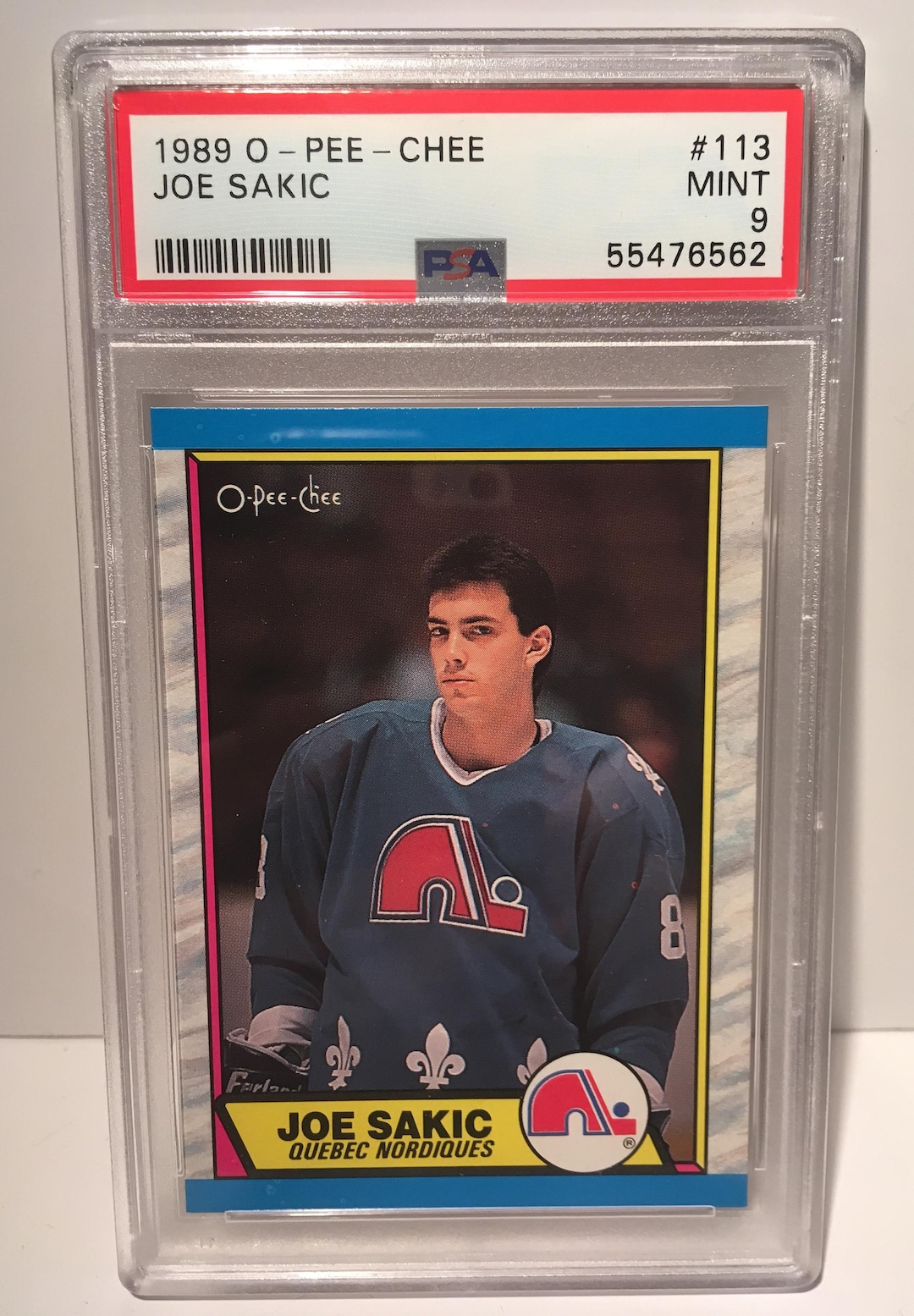 1989 OPC O Pee Chee Joe Sakic Rookie Card Rc Psa 9 - Quebec Hall of ...