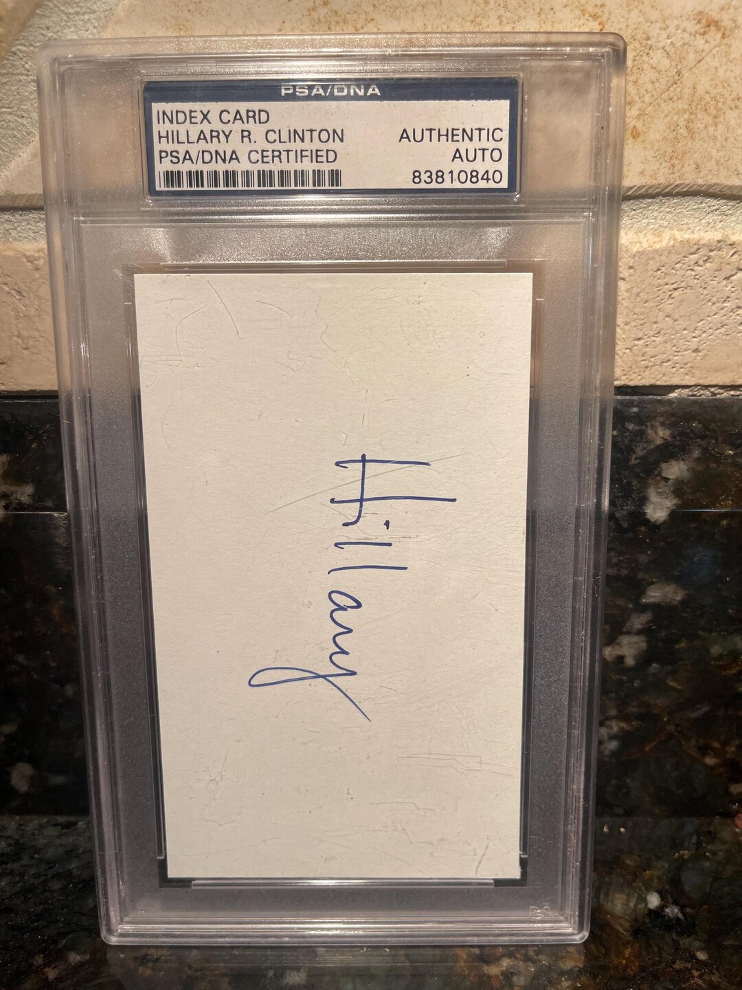 Hillary Rodham Clinton Signed 3x5 Index Card - Autograph Has Been ...