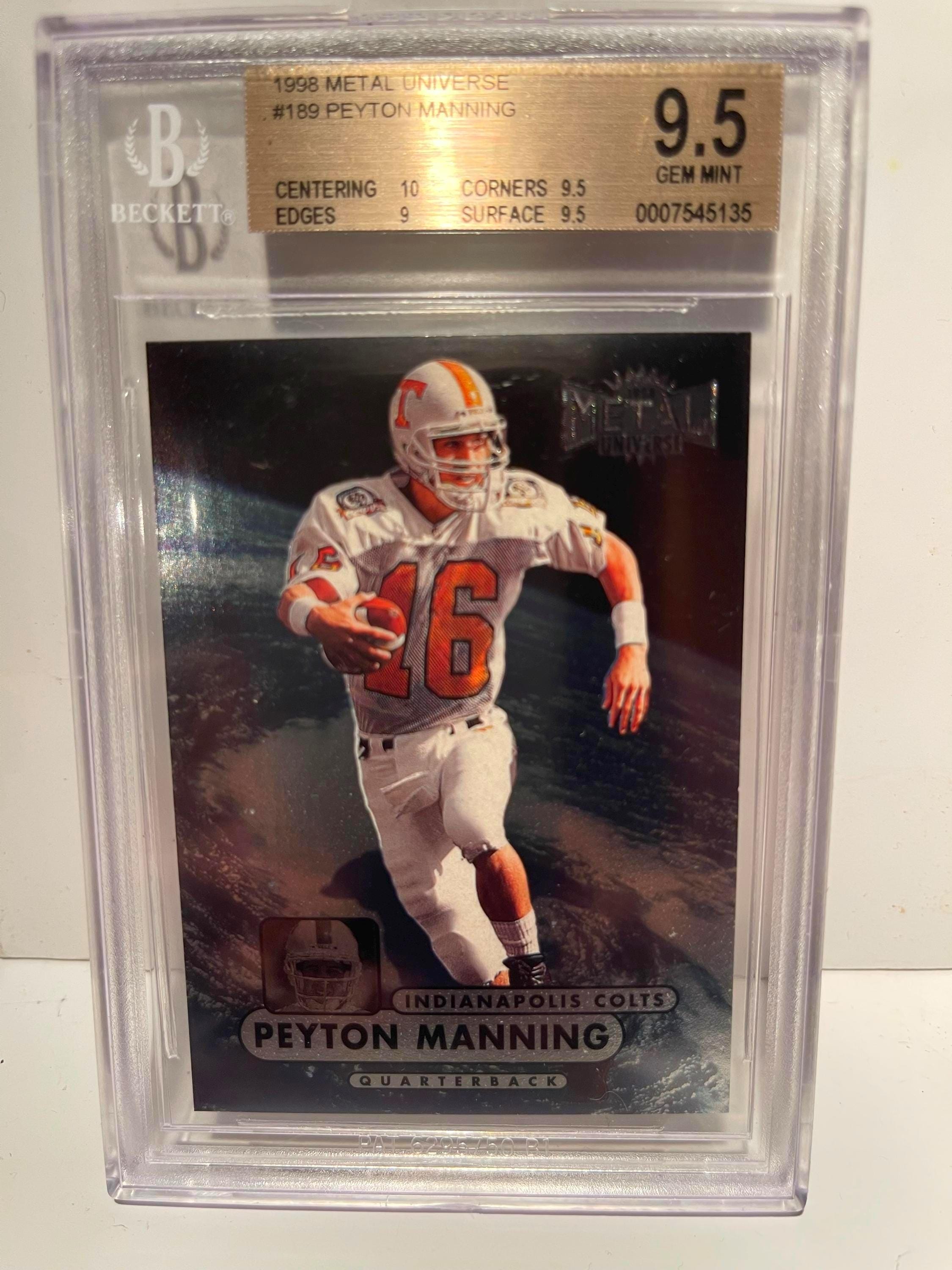 1998 Peyton Manning Rookie Skybox Metal Universe #189 Bgs 1998 Peyton Manning Rookie Skybox Metal Universe #189 Bgs