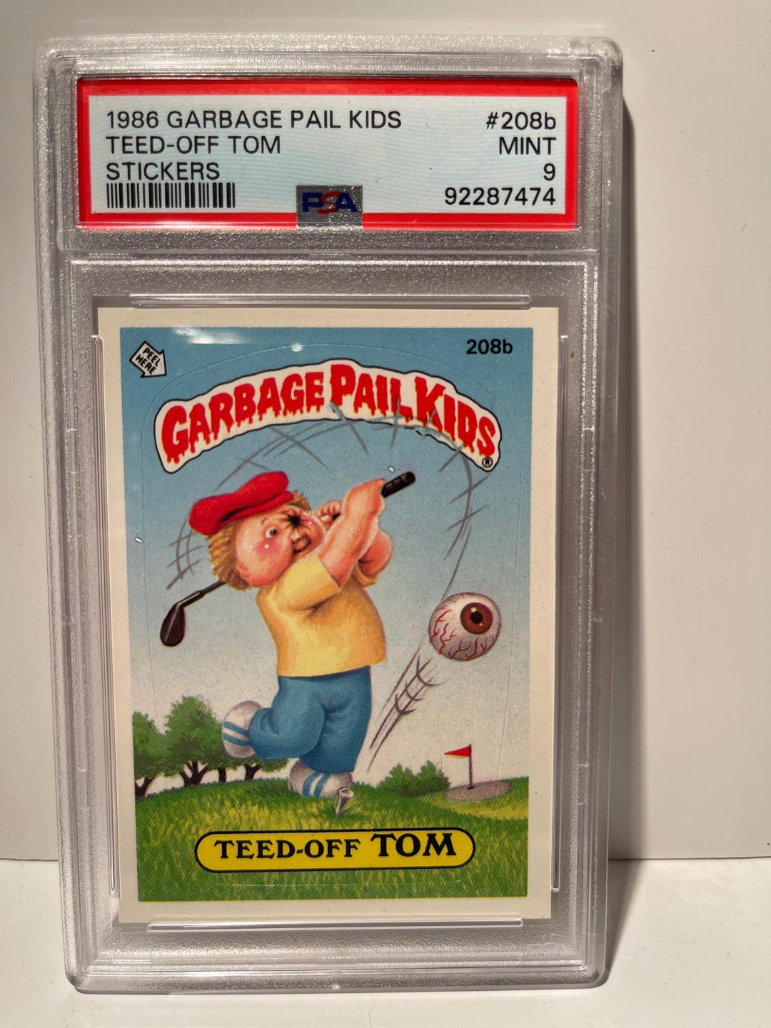1986 GARBAGE Pail Kids "teed off Tom" - Graded and Encased - PSA 9 Mint ...