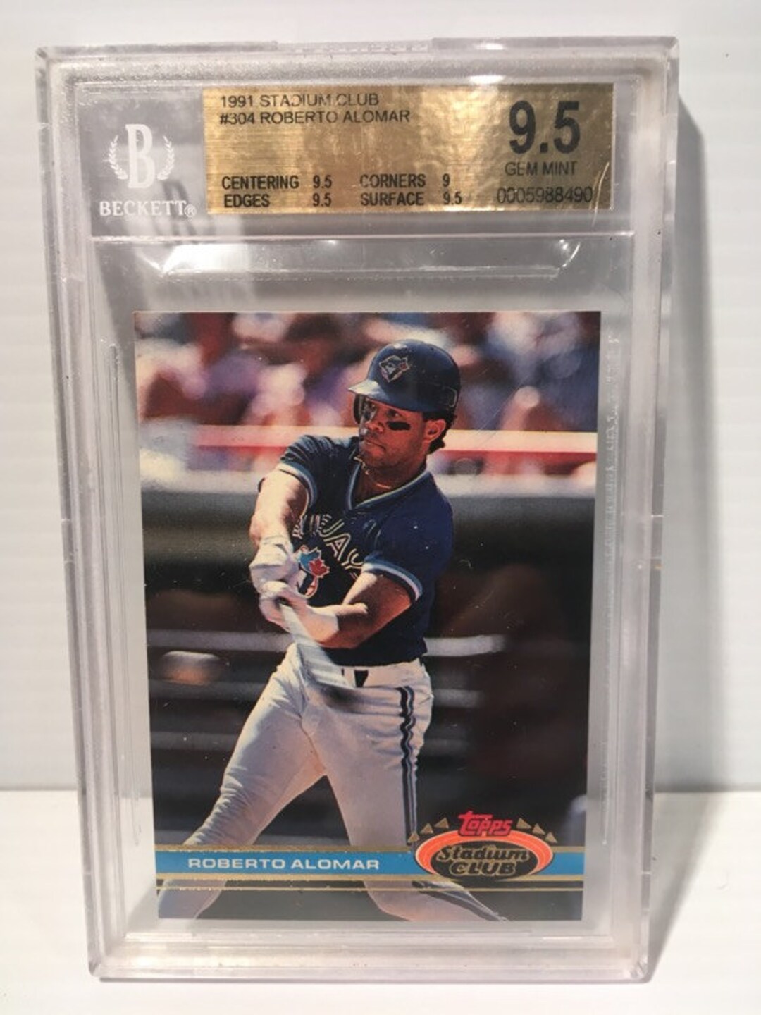 1991 Stadium Club 304 Roberto Alomar HOF Beckett BGS 9.5 - Etsy