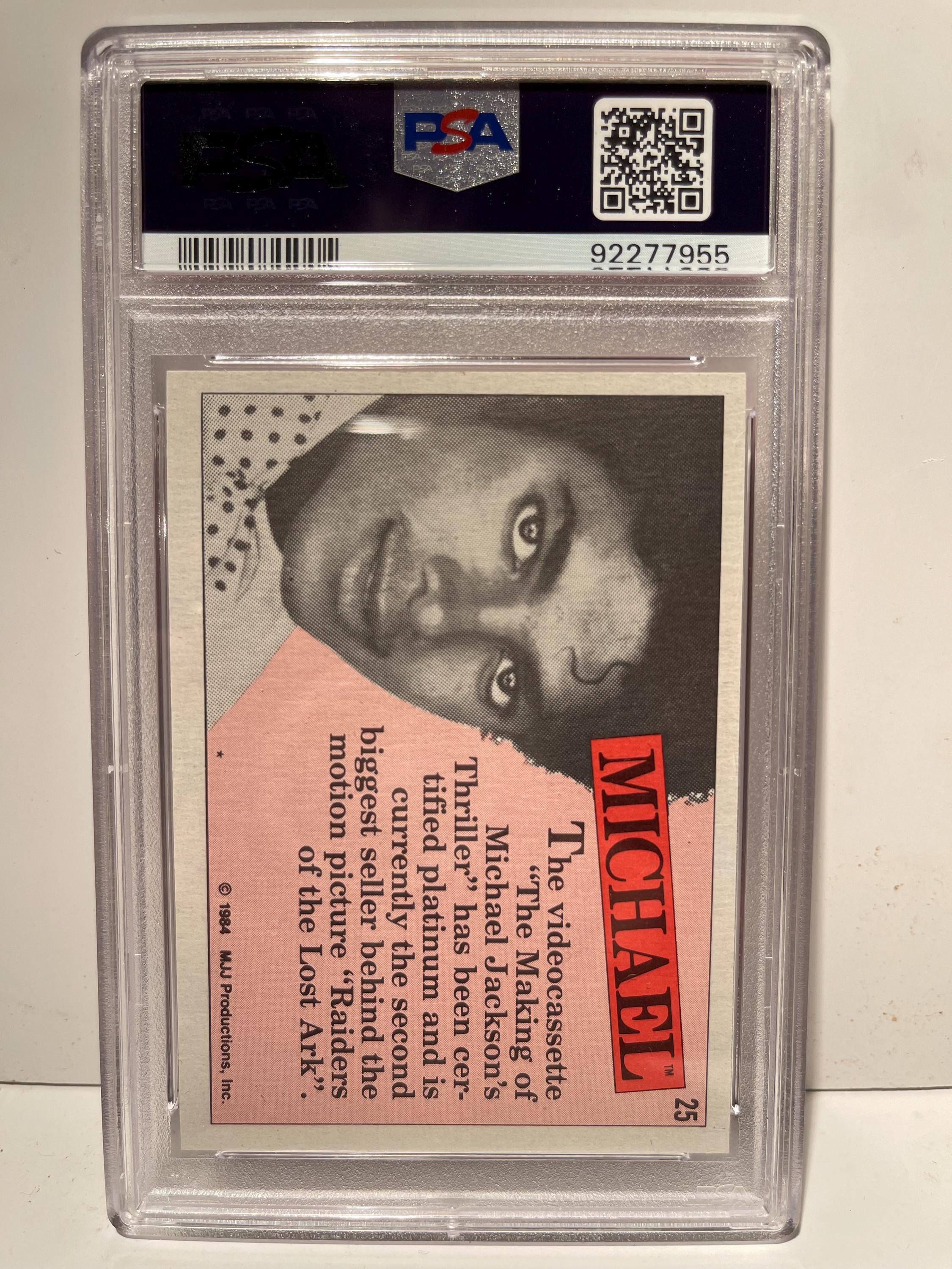1984 Topps Michael Jackson (and Dog) #25 Victory Tour... Pink Back PSA ...