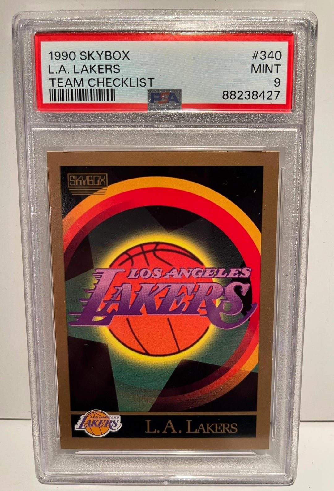 1990 Skybox Los Angeles Lakers Team Logo Checklist PSA 9 Mint Graded ...