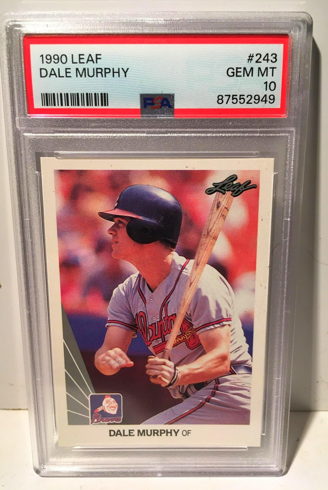 1990 Leaf Dale Murphy PSA 10 Braves Rare Gem Mint - Graded Encased - Etsy