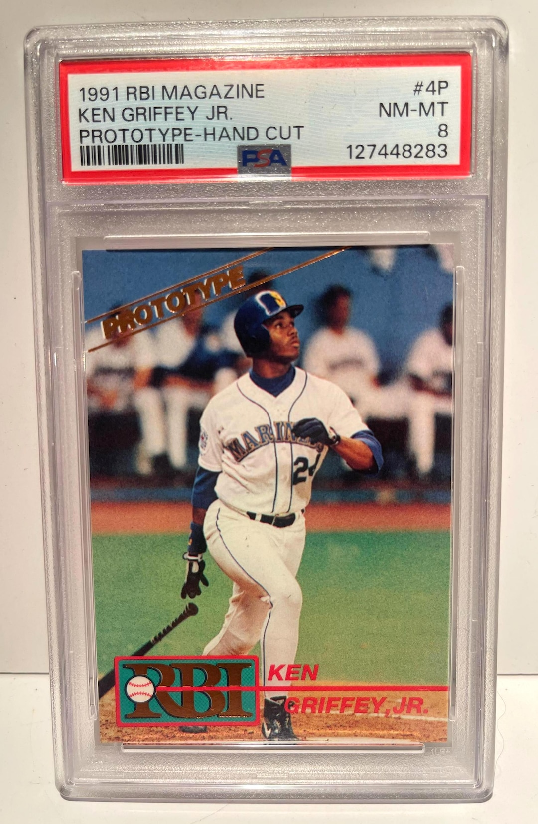 1991 RBI Magazine Prototype Hand Cut #4P Ken Griffey Jr. HOF PSA 8 ...