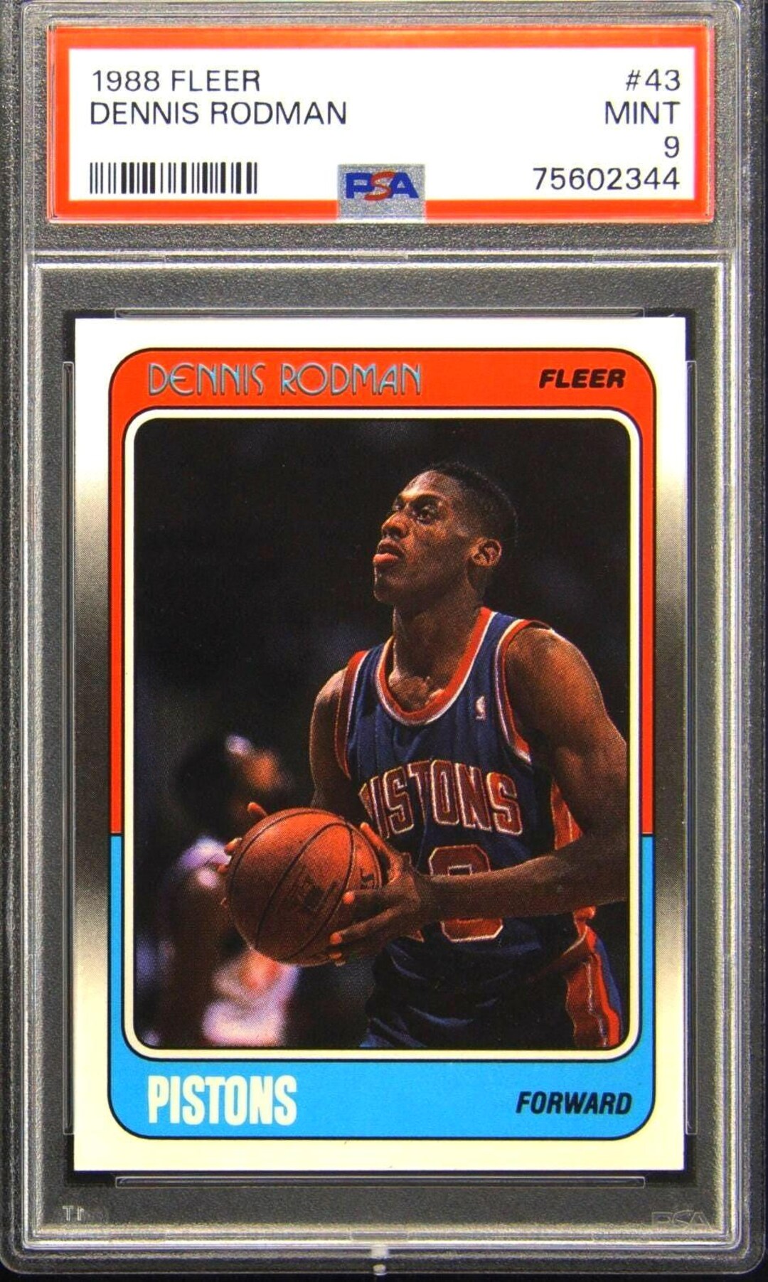 Dennis Rodman 1988 Rookie Card RC PSA 9 Mint -- Graded Authenticated ...