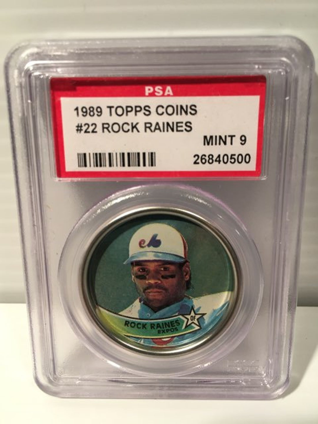 1990 Topps Coins Tim rock Raines PSA 9 Encased Authenticated Graded - Etsy