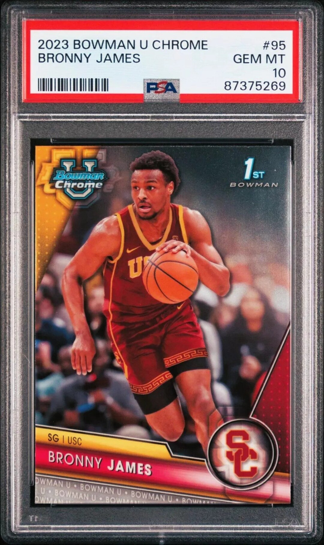 2023 Bowman U Chrome #95 Bronny James USC RC Rookie PSA 10 (lebron's ...