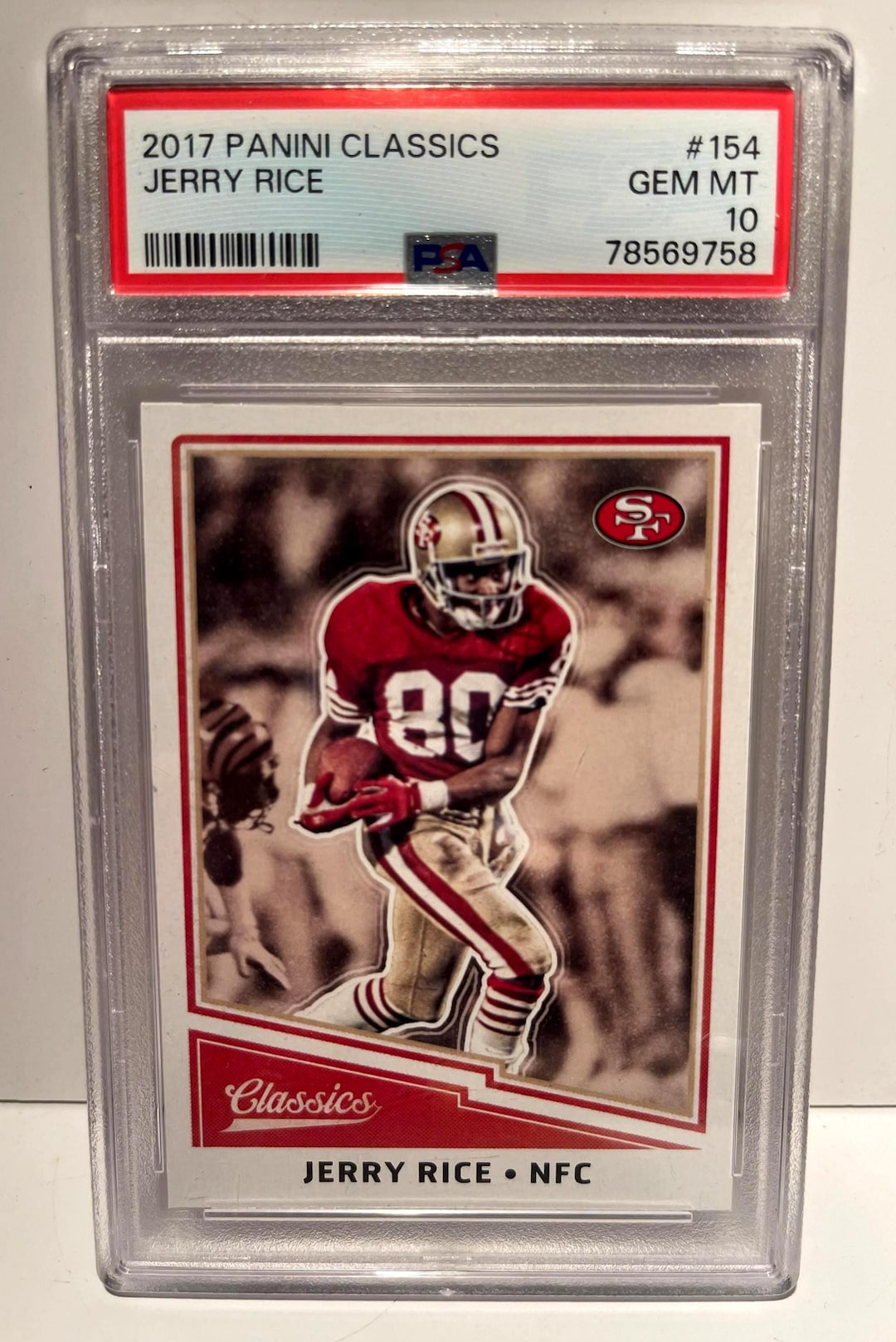 2017 Panini Classics Jerry Rice 49ers PSA 10 Gem Mint Graded Encased - Etsy