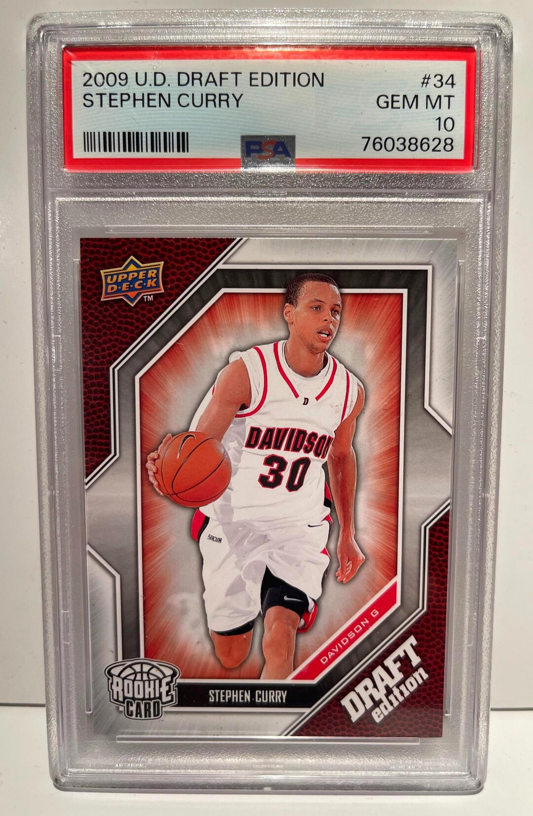 2009-10 Upper Deck UD Draft Edition Stephen Curry Rookie RC #34 PSA 10 ...