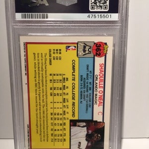 Shaquille O'neal Rookie Card 1992 Topps Gem Mint PSA 10 Graded Encased ...