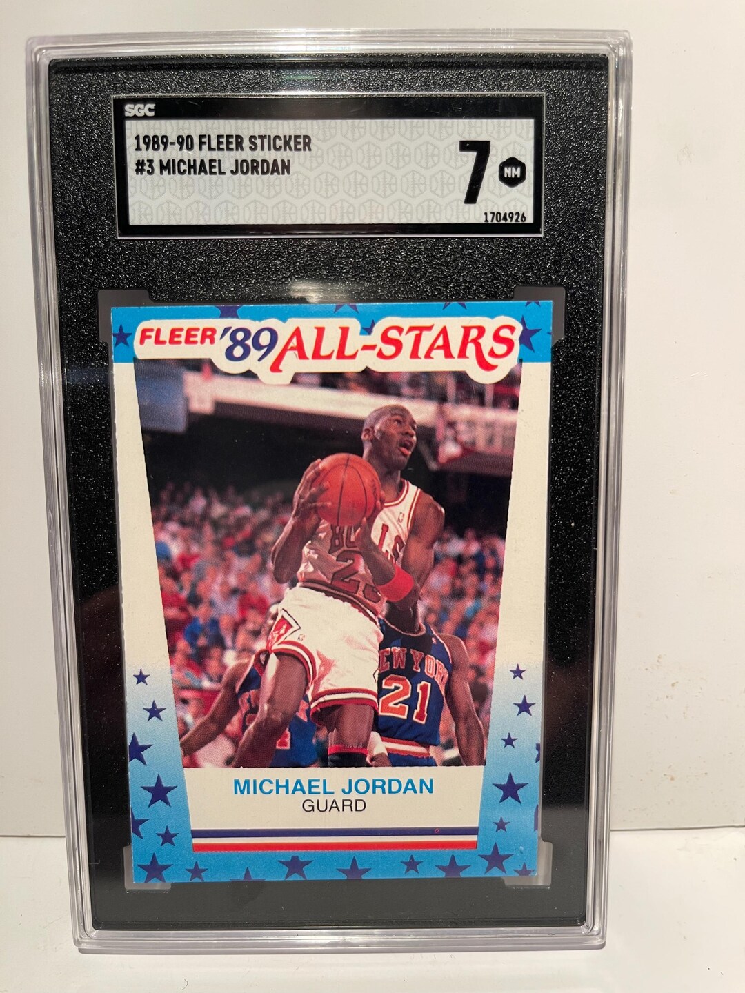 1989 Fleer Stickers Michael Jordan Chicago Bulls SGC 7 Near Mint! Hall ...