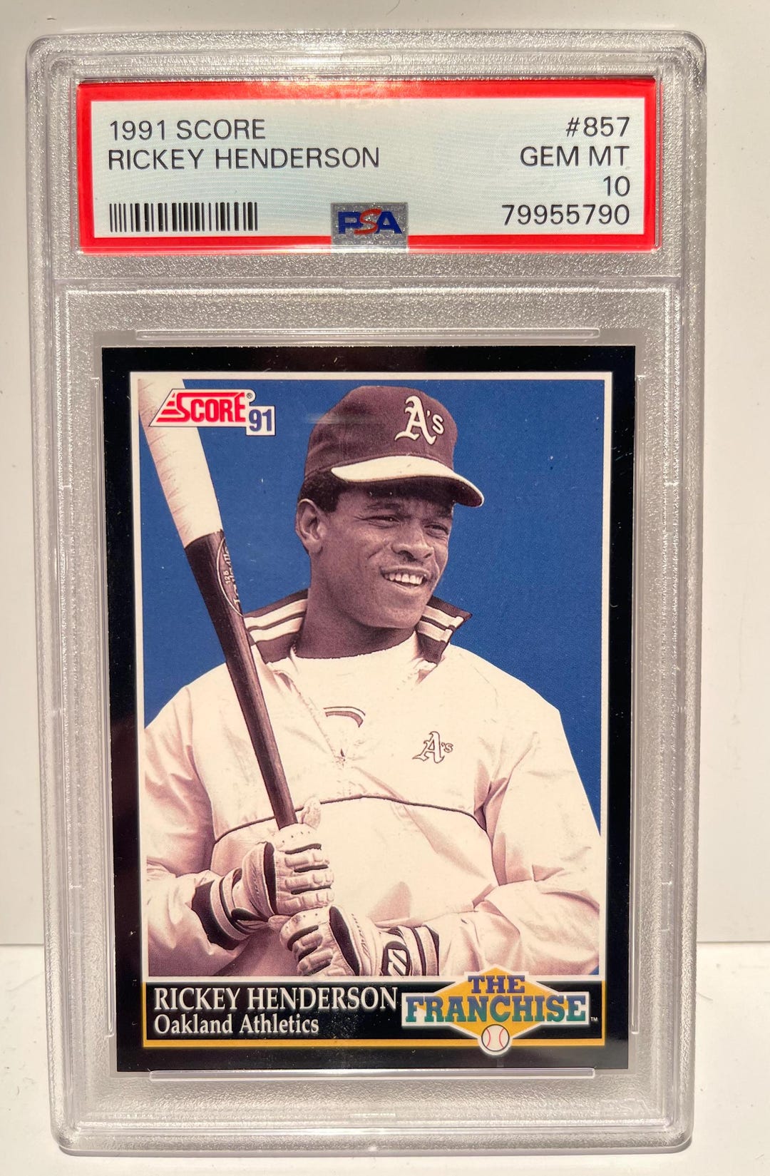 1991 Score "the Franchise" Rickey Henderson PSA 10 Oakland Athletics ...