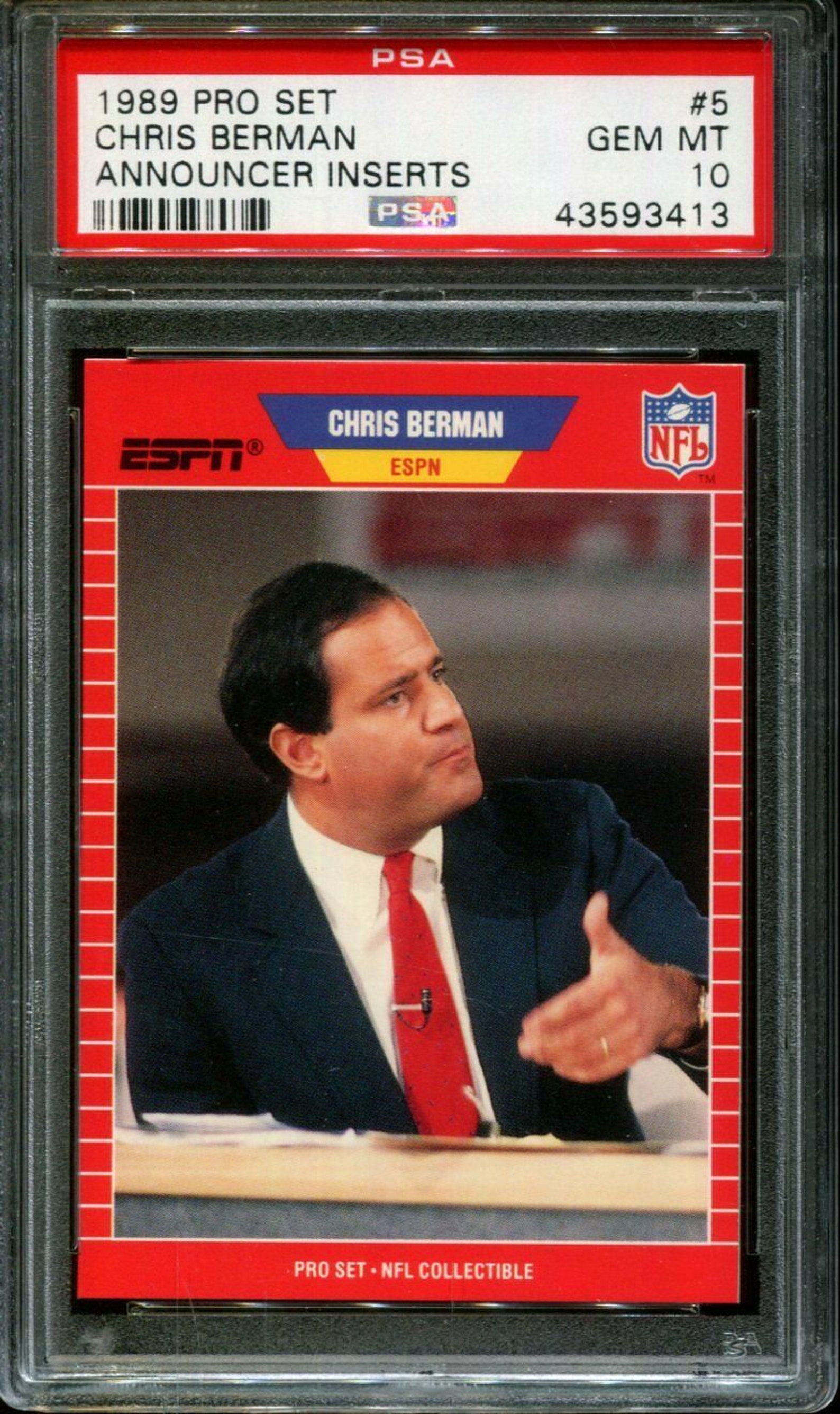 1989 Pro Set Announcers Chris Berman Graded Authenticated | Etsy