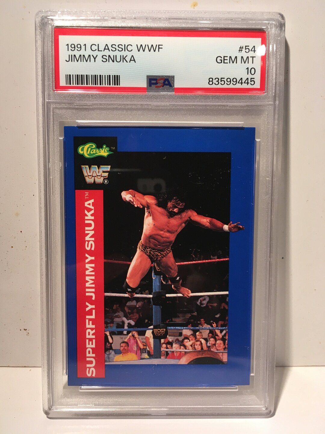 1991 CLASSIC WWF 54 Jimmy superfly Snuka PSA 10 Low Pop Graded Encased ...