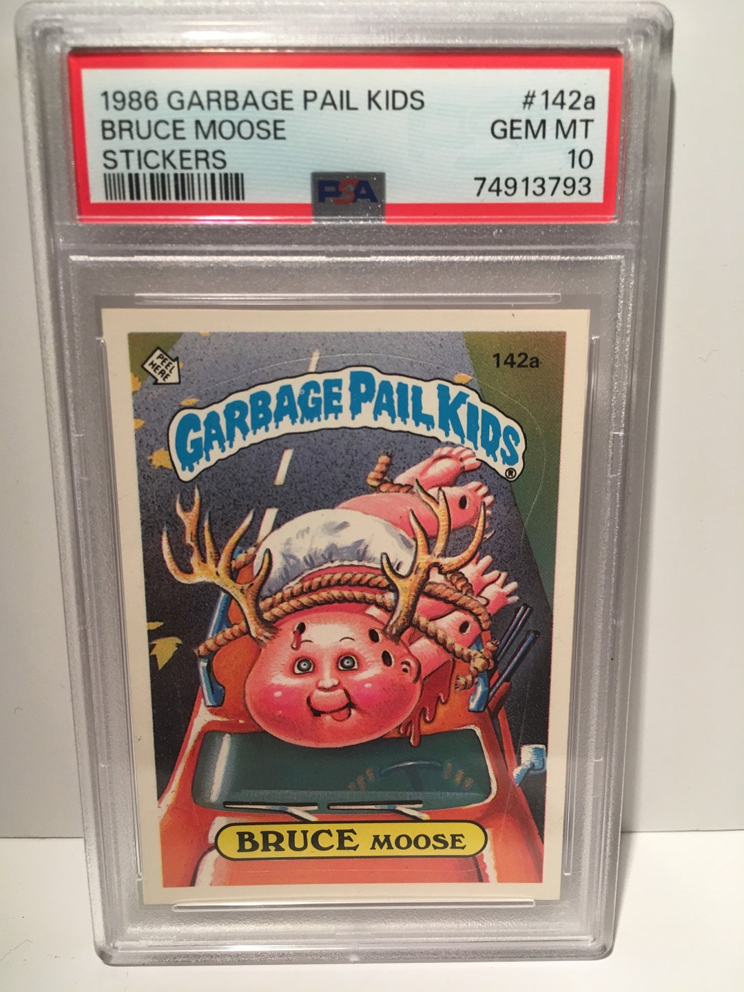 1986 GARBAGE Pail Kids "bruce Moose" - Graded and Encased - -PSA 10 Gem ...