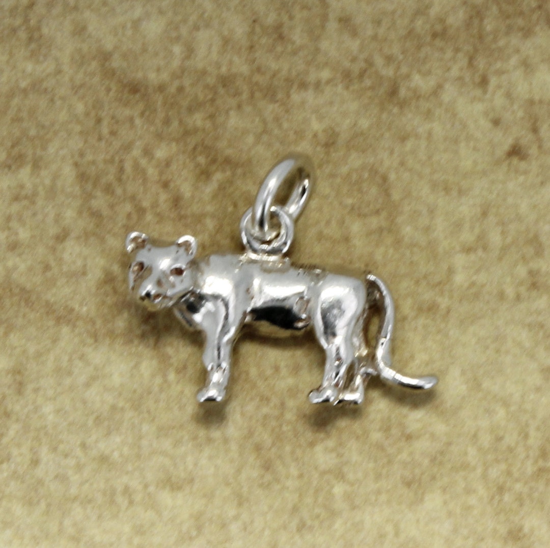 Cougar Charm, 925 Sterling Silver Mountain Lion Charm, Puma Charm ...