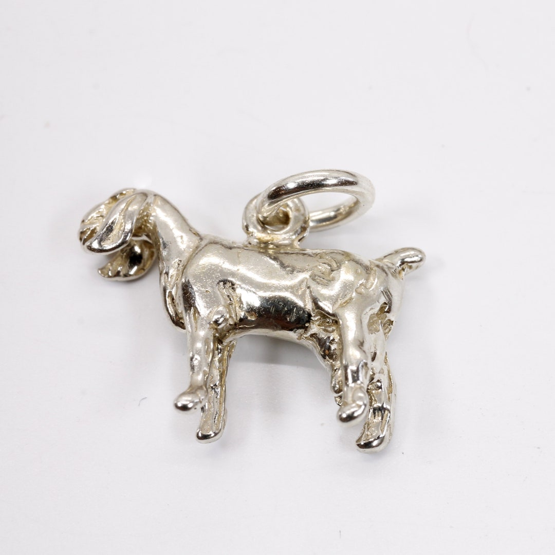 Silver Nubian Dairy Goat Charm for Her, 925 Sterling Silver 3-D Goat ...