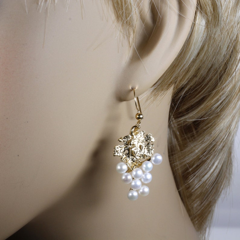Pearl Necklace and Earring Set of Grape Cluster Jewelry Made - Etsy