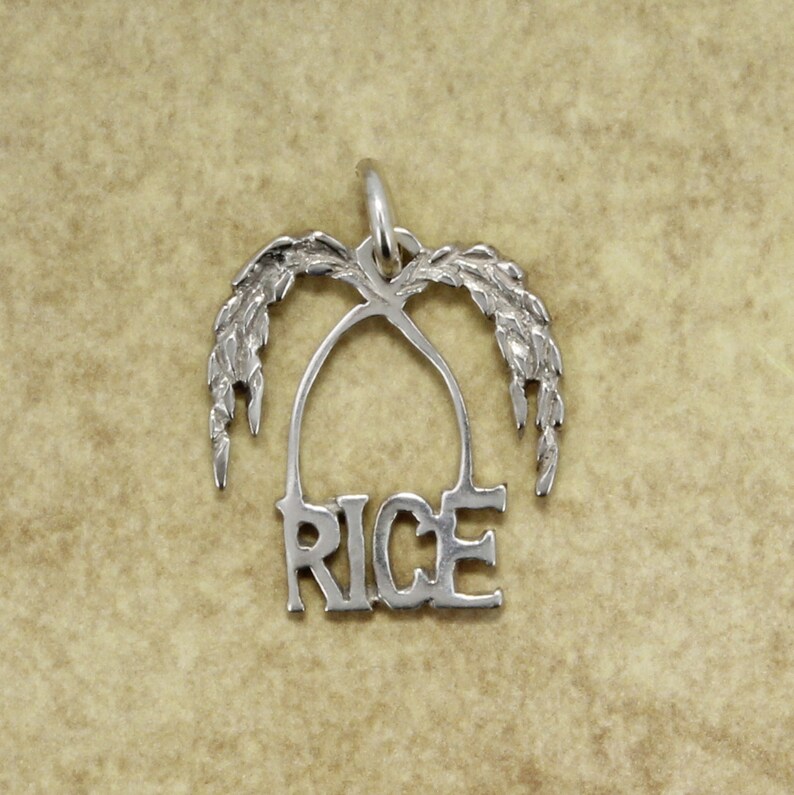 Rice Charm 925 Sterling Silver Rice Logo Charm - Etsy