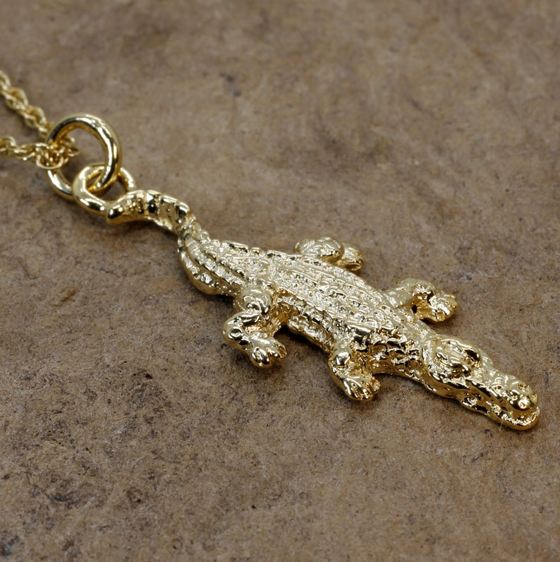 Gold Alligator or Crocodile Necklace Small Alligator or - Etsy