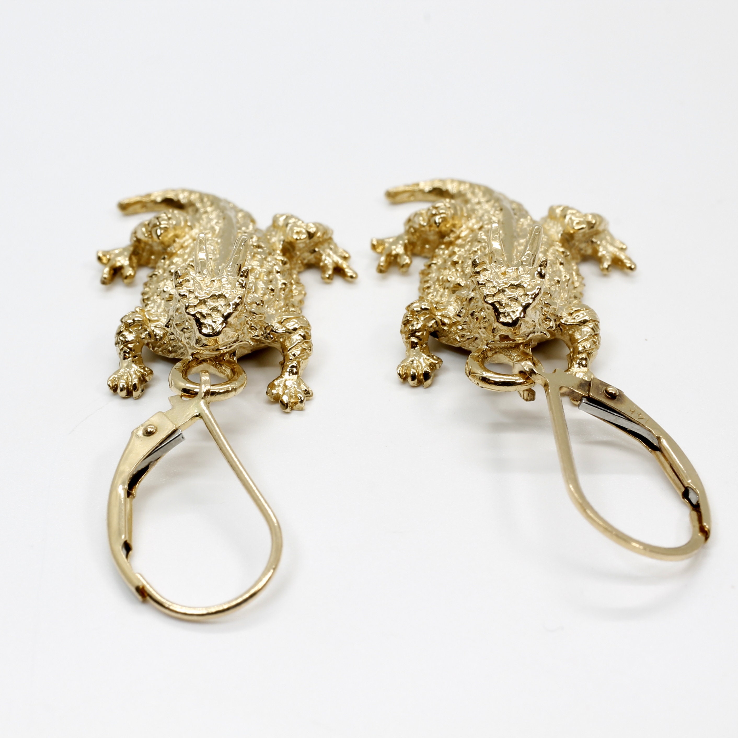 Gold Horned Toad Earrings Gold Horned Toad Lizard Dangle - Etsy UK
