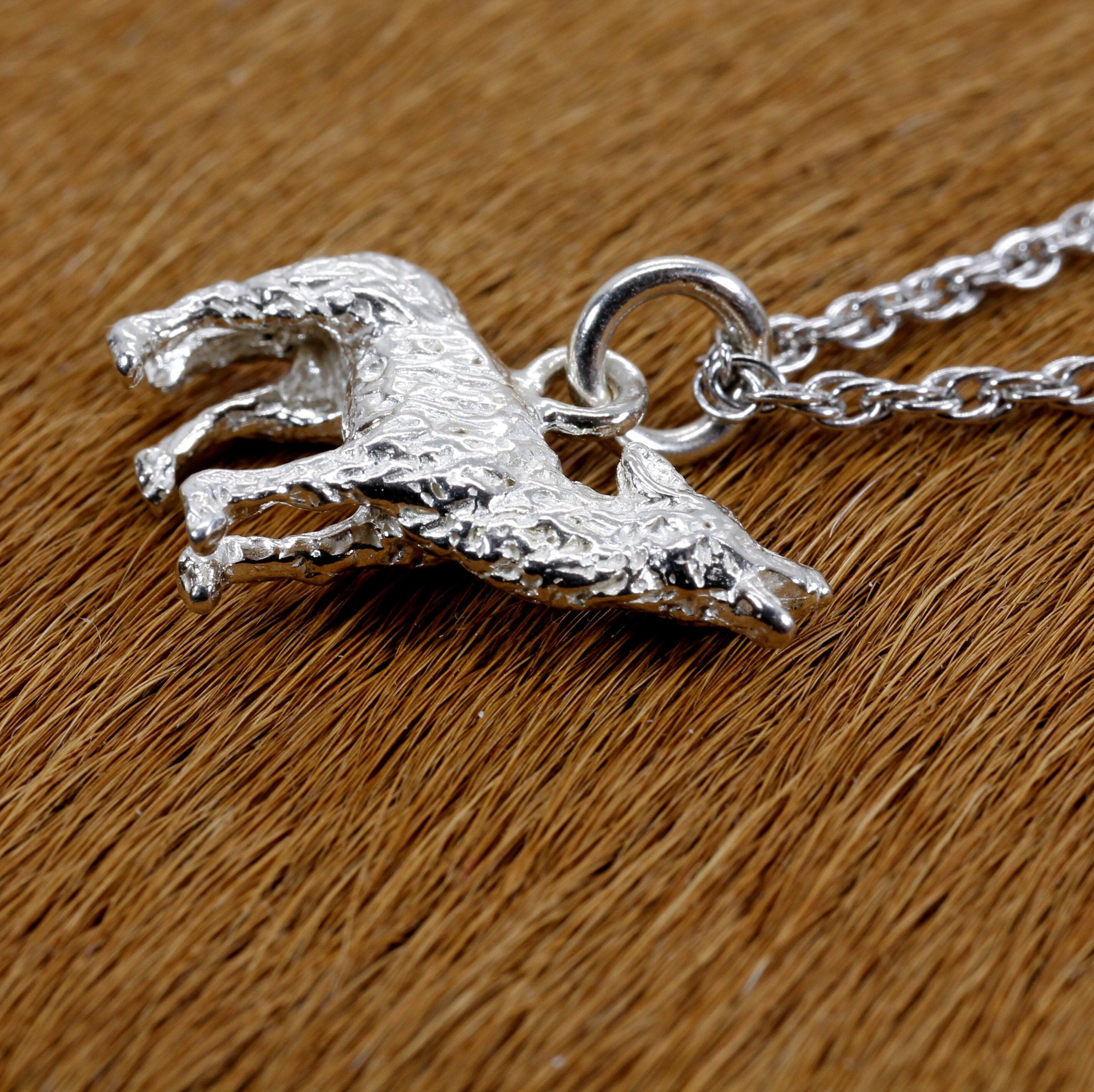 Silver Coyote Necklace for Her Solid 925 Sterling Silver 3-D - Etsy