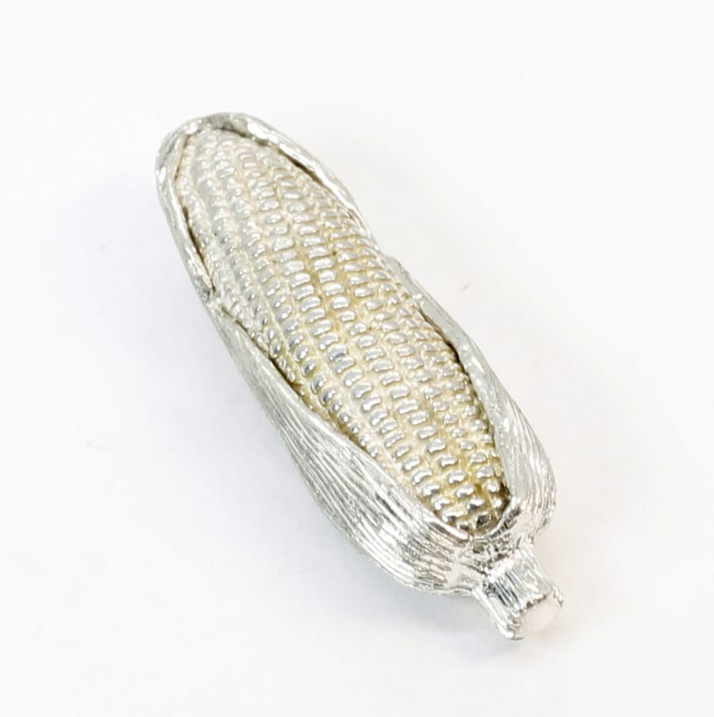 Corn Tie Tack/Lapel Pin 925 Sterling Silber Ohr aus Mais - Etsy.de