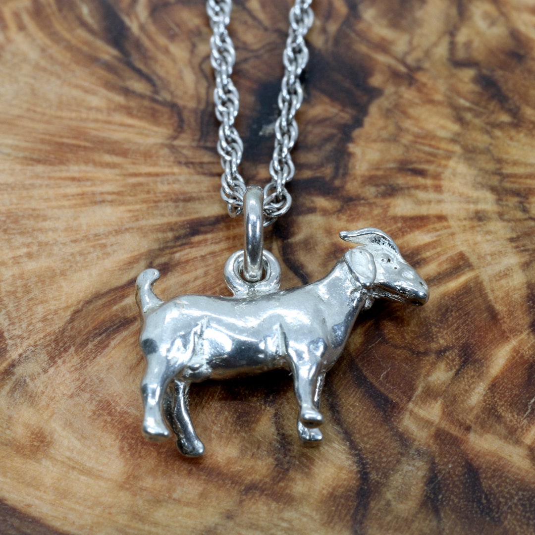 Silver Goat Necklace for Her,925 Sterling Silver Boer Goat Necklace ...