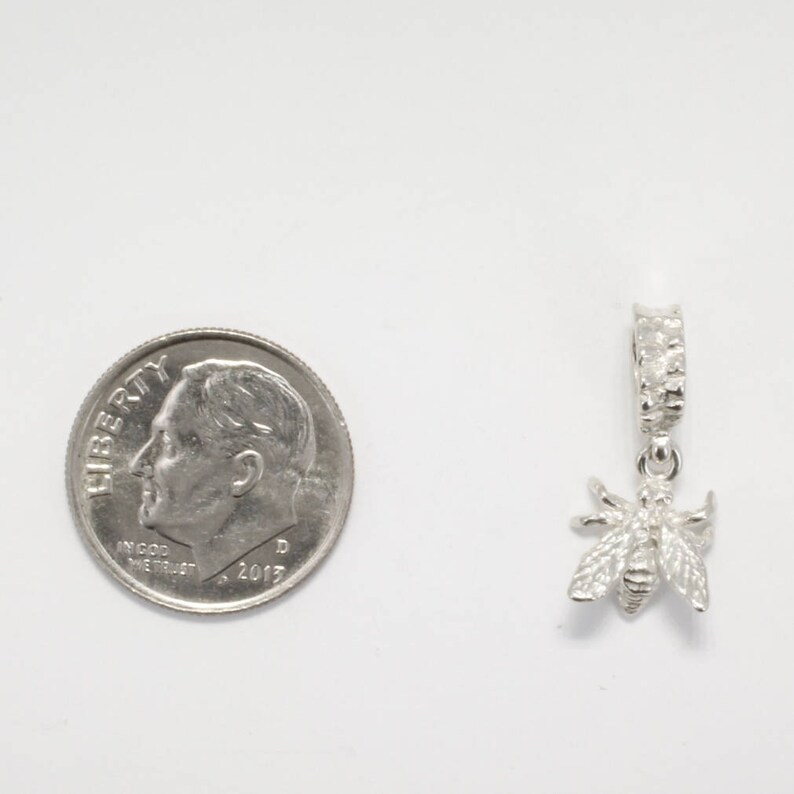 925 Sterling Silver Bee Charm Honey Bee Pandora Slide Charm - Etsy