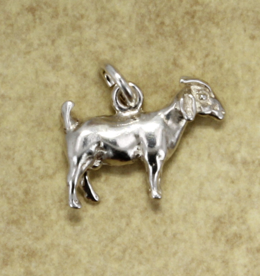 Silver Goat Charm, Goat Lover Gift for Her,925 Sterling Silver Boer ...