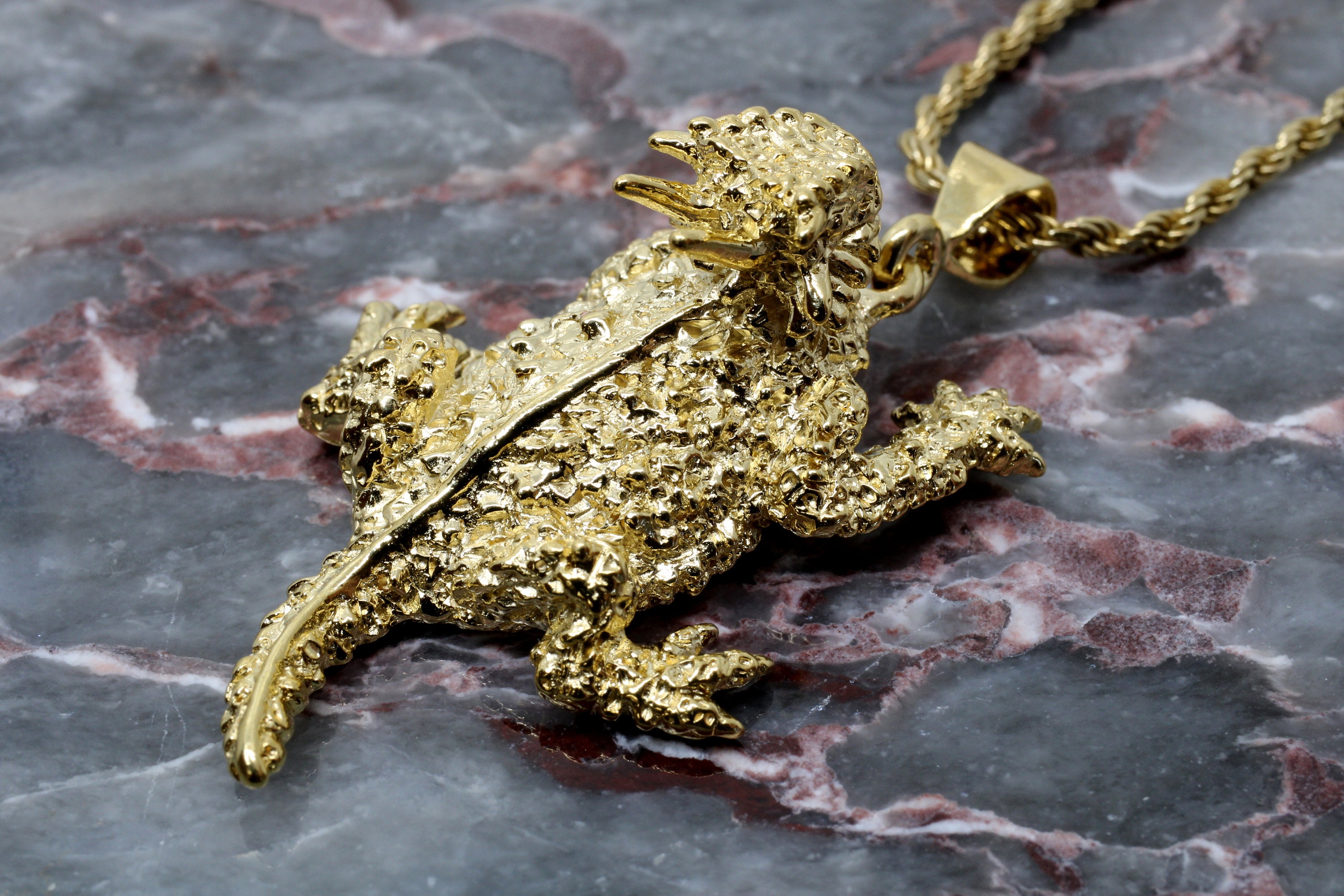 Gold Horned Frog Necklace Large Size 14kt Gold Vermeil Horned | Etsy