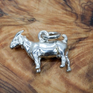 Silver Goat Charm for Her, 925 Sterling Silver Boer Goat With Horns ...