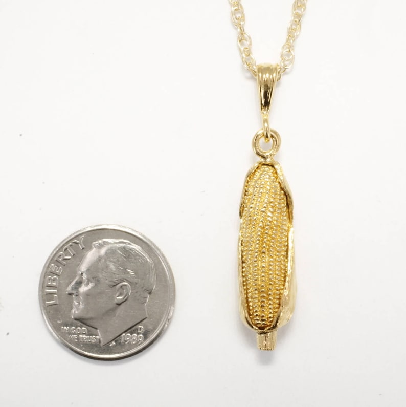 Large 14kt Gold Vermeil Corn Necklace Unique Corn Farmer Gold - Etsy