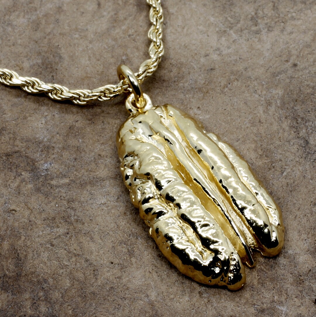 Gold Vermeil Pecan Necklace: Giant Size, Pecan Lover Gift, All Precious ...