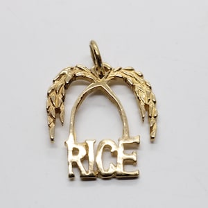 Gold Rice Logo Necklace for Her, Rice Jewelry Gift for Her, Rice Charm ...