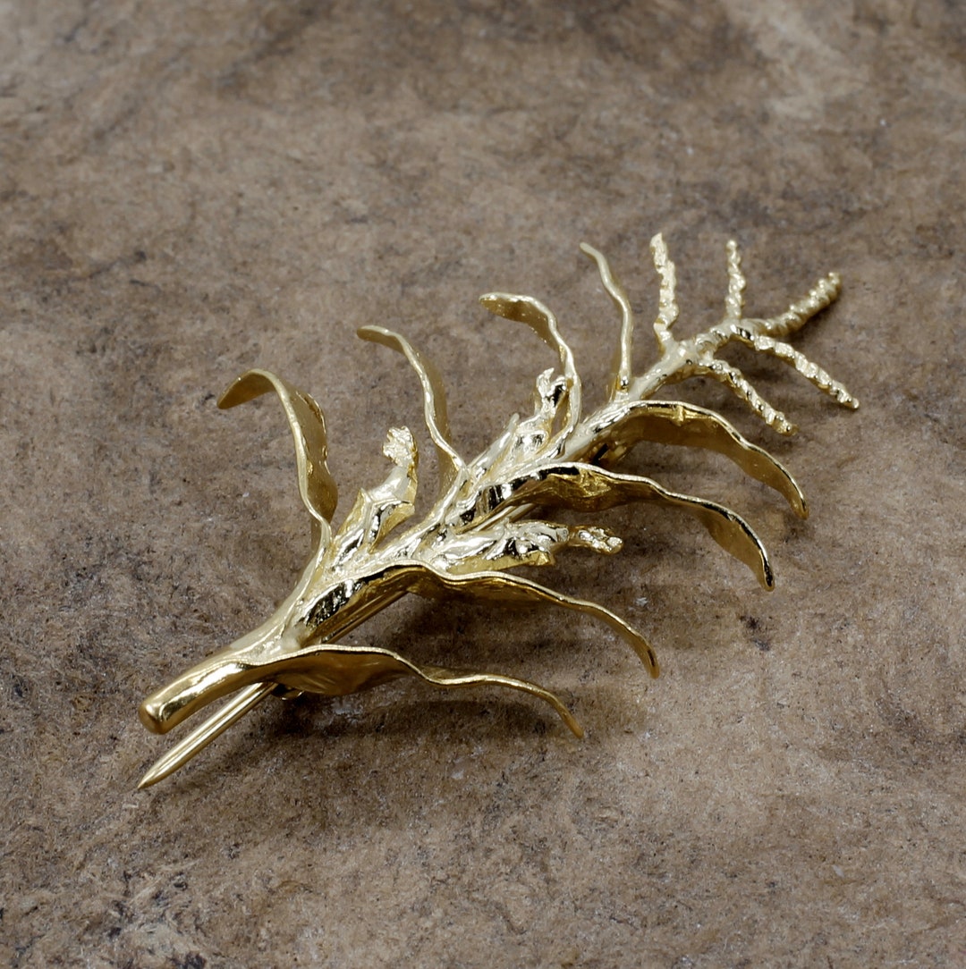 Gold Corn Stalk Brooch: 14kt Gold Vermeil Pin, All Precious Metals - Etsy