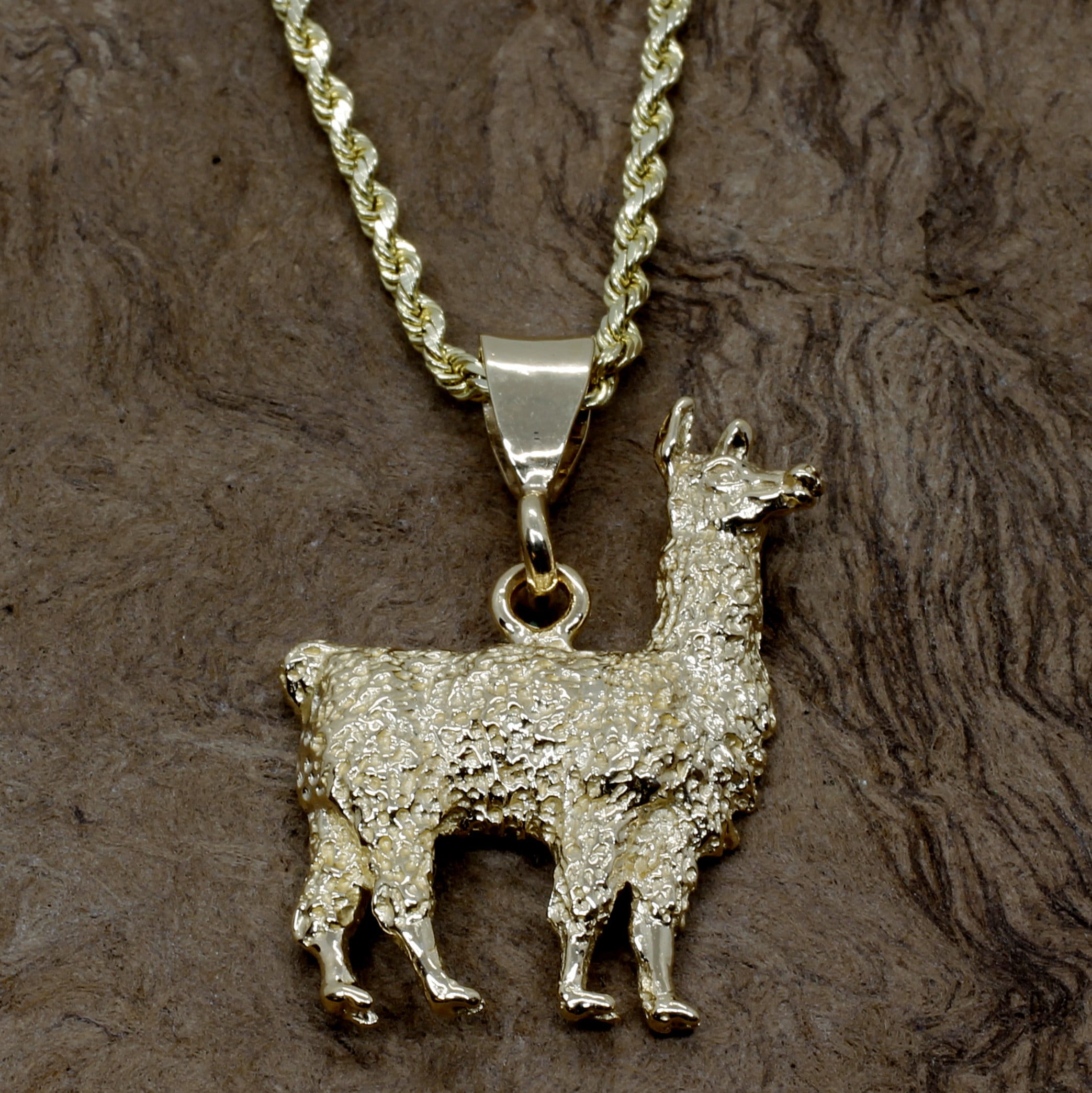 Gold LLama Necklace for him Giant Size 14kt. solid gold Llama | Etsy