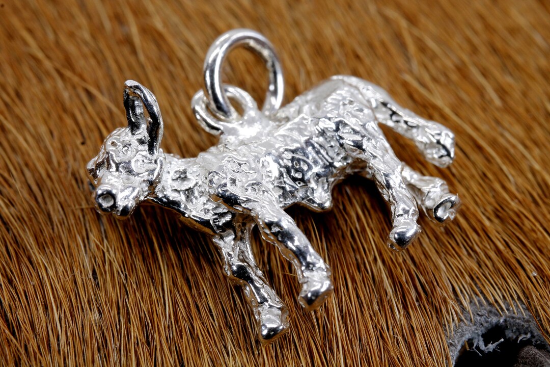 Sterling Silver Calf Charm: 3D Angus Hereford Cattle Rancher Gift - Etsy